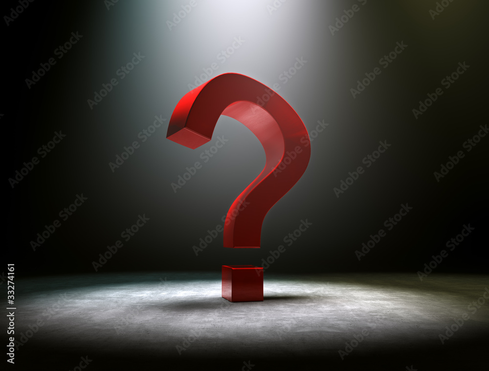 signo de interrogacion con luz de foco ilustração do Stock | Adobe Stock