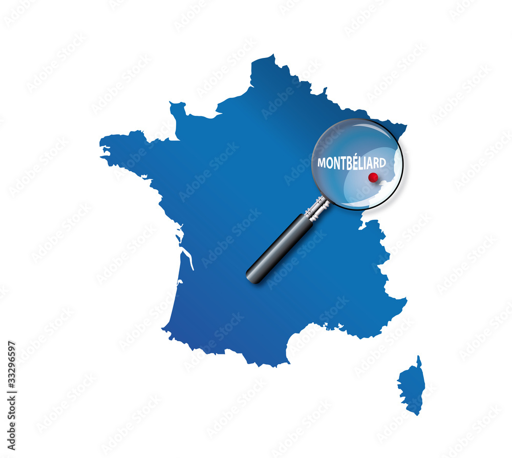 Vecteur Stock Montbéliard : Carte de France - département du Doubs ...