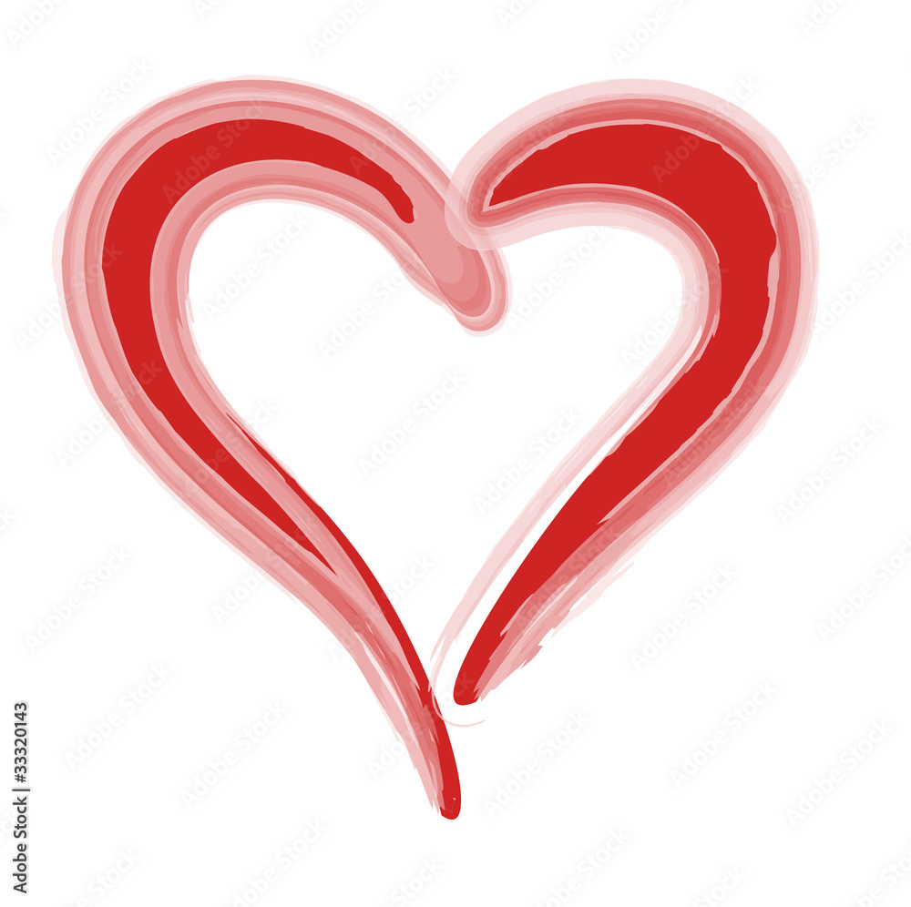 Herz gemalt Stock-Vektorgrafik | Adobe Stock