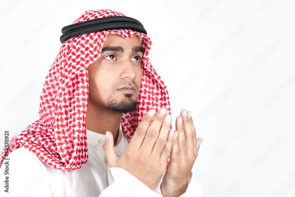 Young arab man muslim praying dua for forgiveness Stock Photo | Adobe Stock