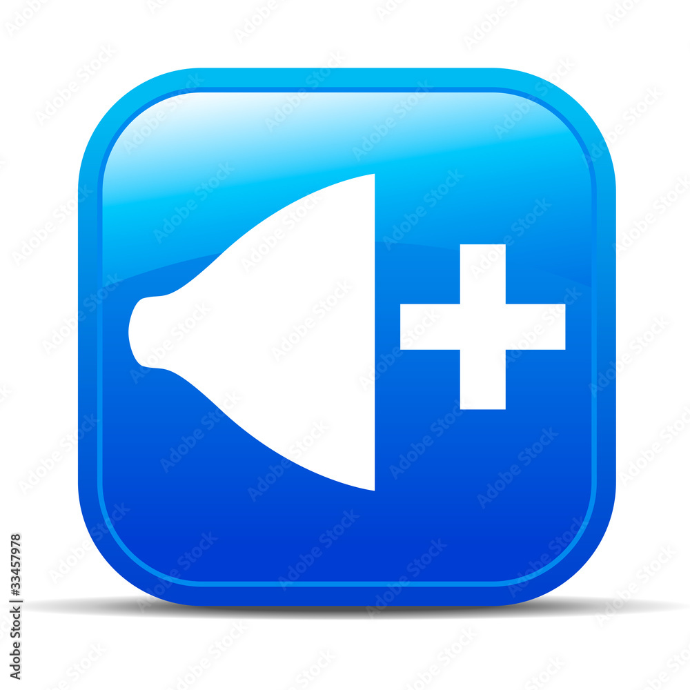 Volume plus Internet button Icon Stock Vector | Adobe Stock