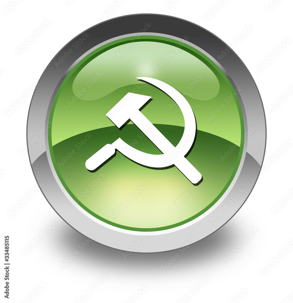 Green Glossy Pictogram "Communism / Hammer & Sickle" Stock Illustration ...