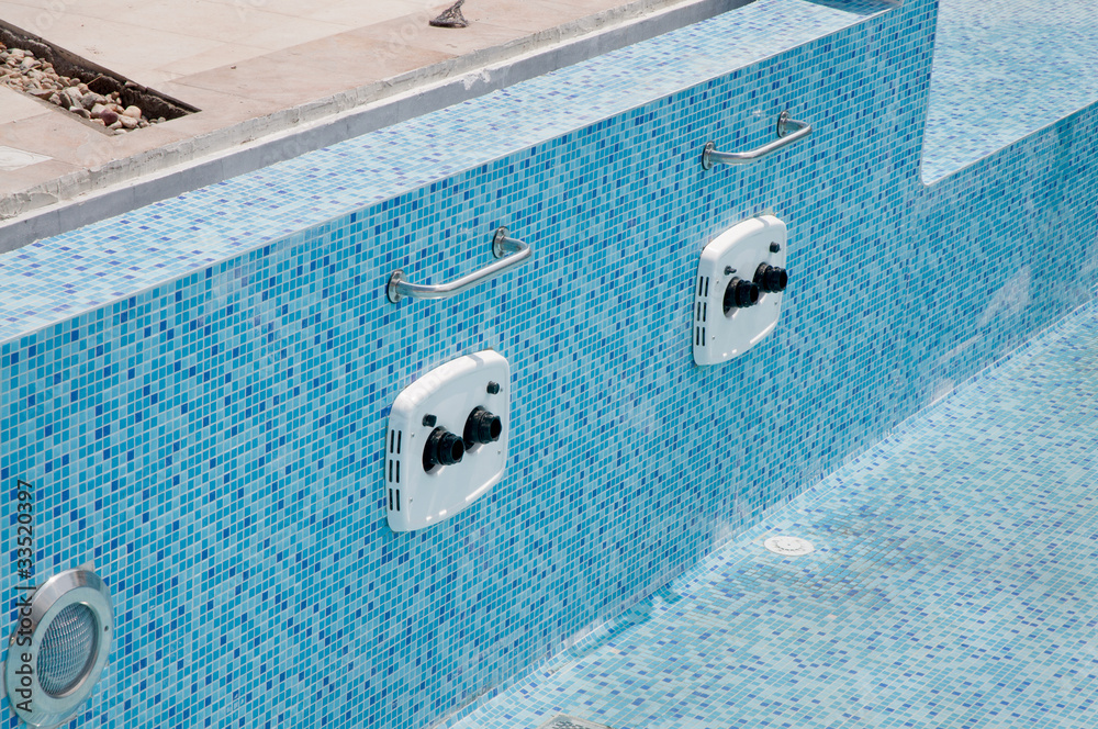Swimming pool equipment counter current units Stock Photo | Adobe Stock
