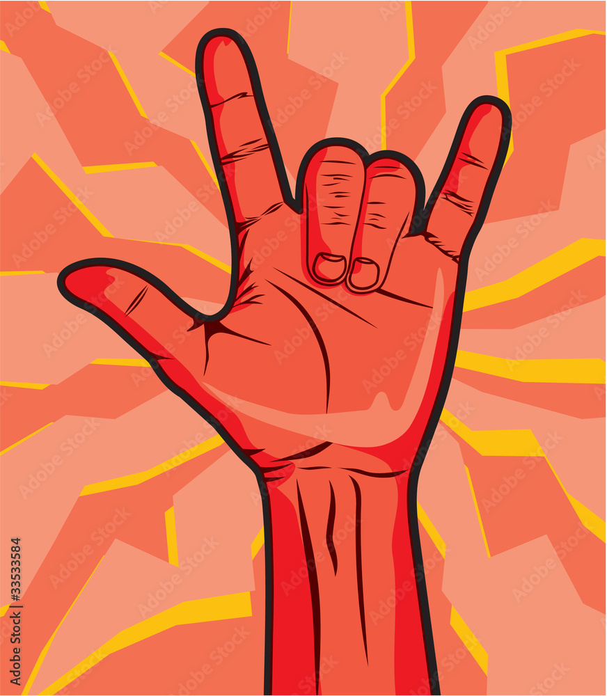 Devil Horns Hand Gesture Stock Vector | Adobe Stock