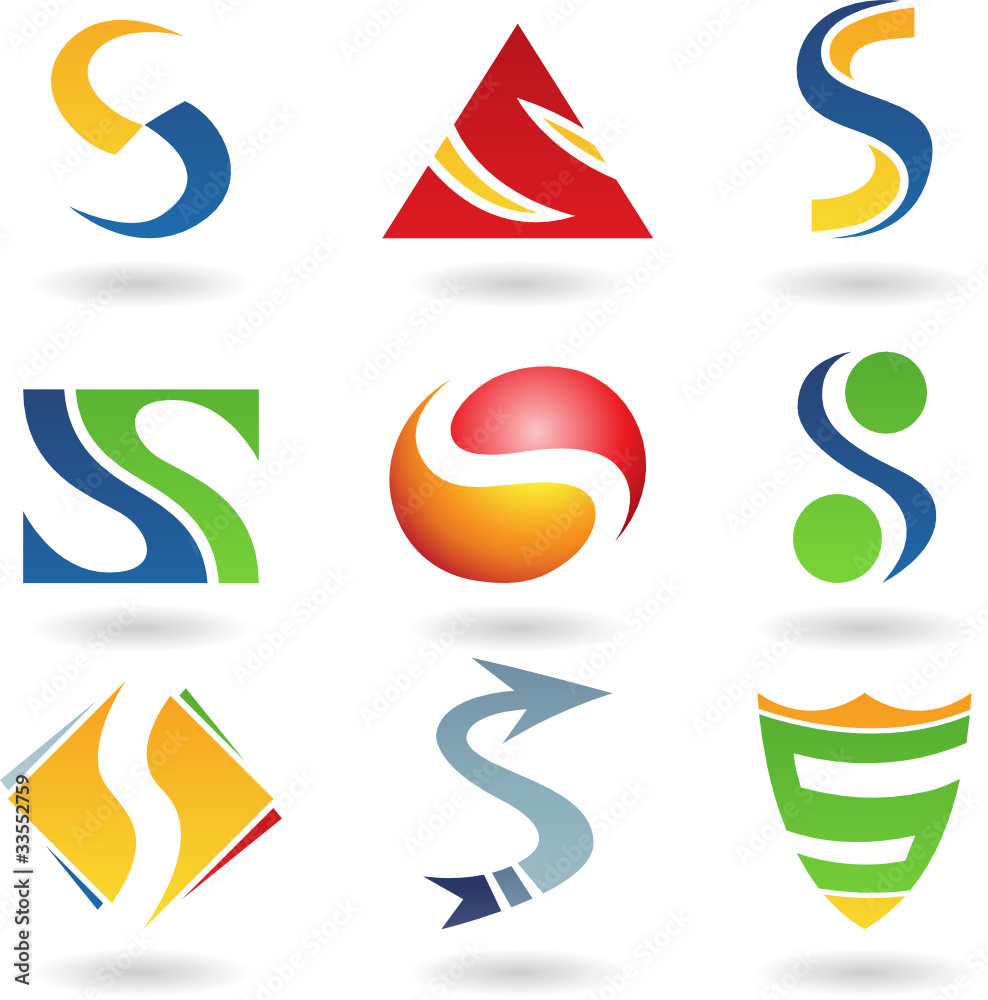 Vector illustration of abstract icons based on the letter S Stock ...