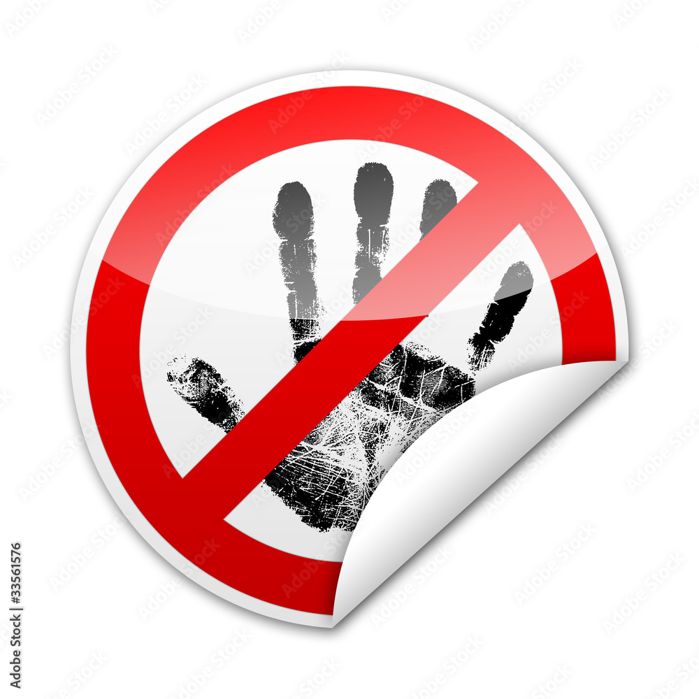 Pegatina señal prohibido pasar con reborde ilustración de Stock | Adobe ...