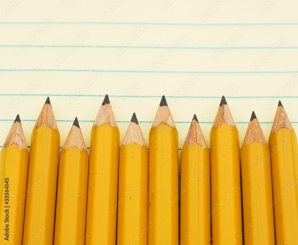 Yellow pencil border Stock Photo | Adobe Stock