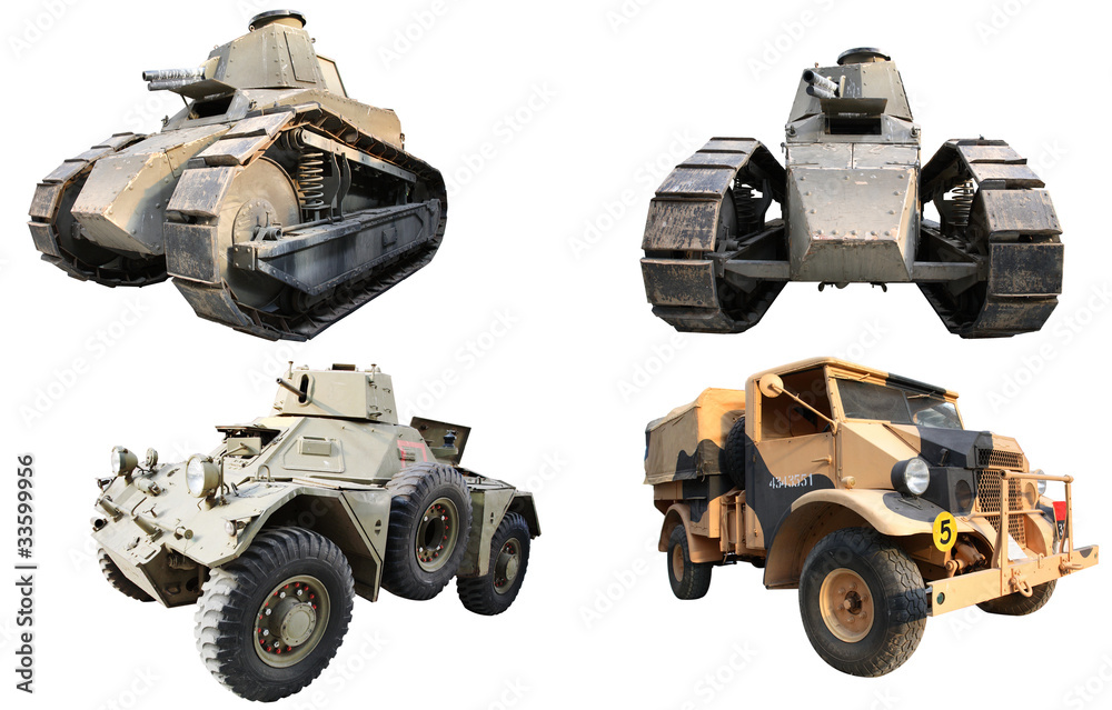 Various photos of vintage military vehicles Stock Photo | Adobe Stock