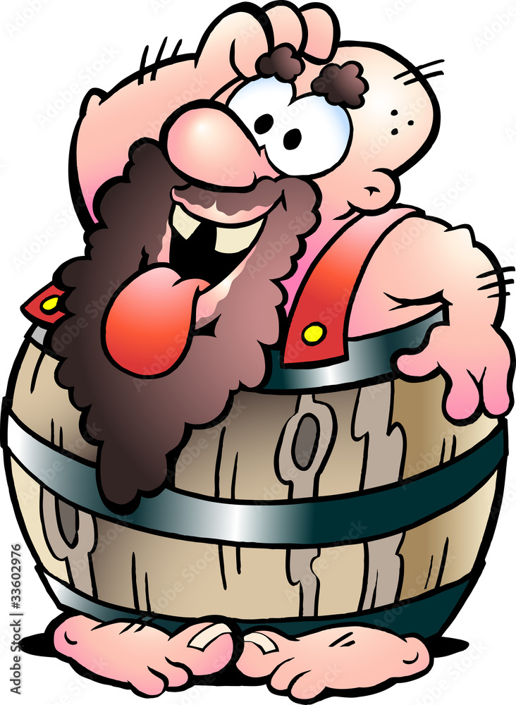 Hand-drawn Vector illustration of an Barrel Man Stock Vector | Adobe Stock