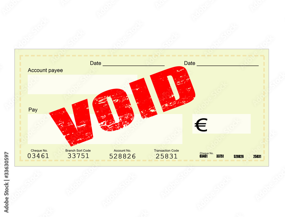 Blank Check and Void stamp Stock Vector | Adobe Stock