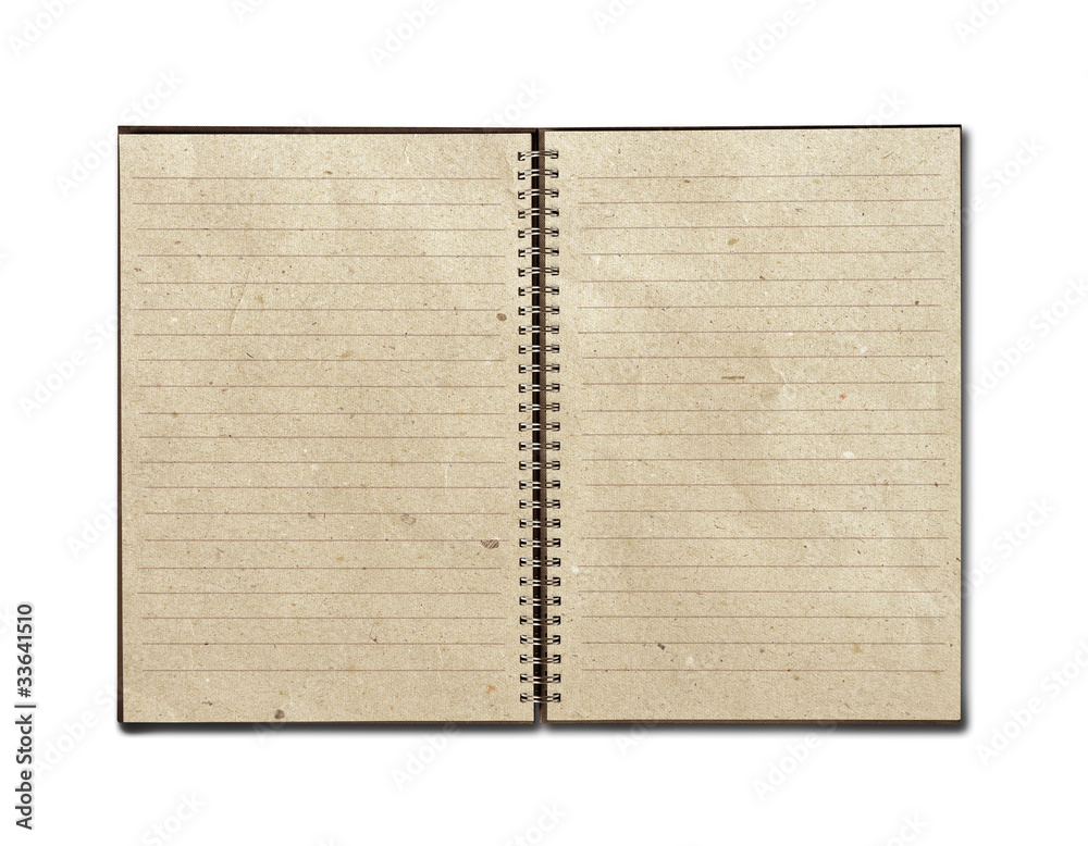 recycled paper open notebook on white Stock Photo | Adobe Stock
