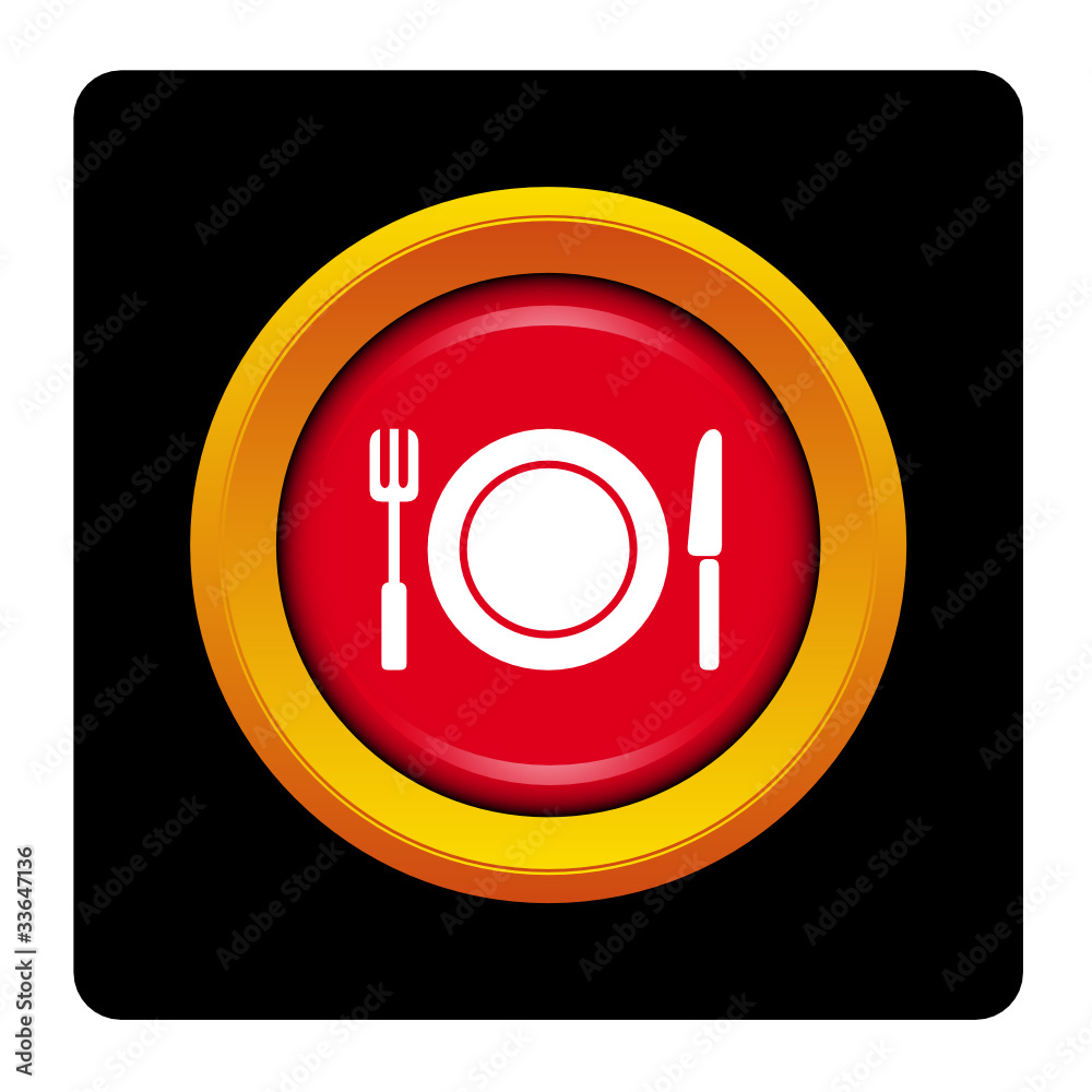 Internet, bouton, logo, picto, restaurant, manger, cuisine Stock Vector ...