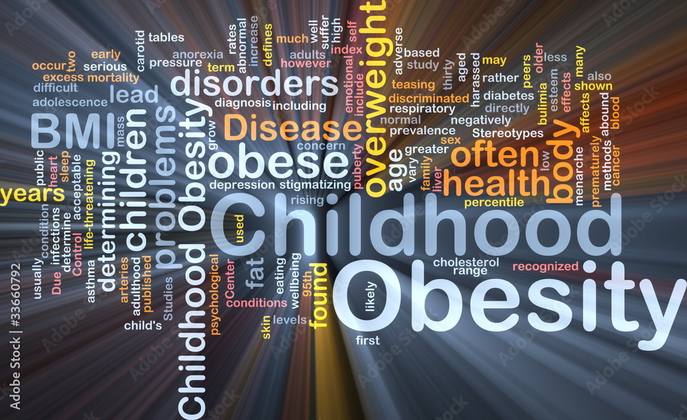 Childhood obesity background concept glowing Stock Illustration | Adobe ...