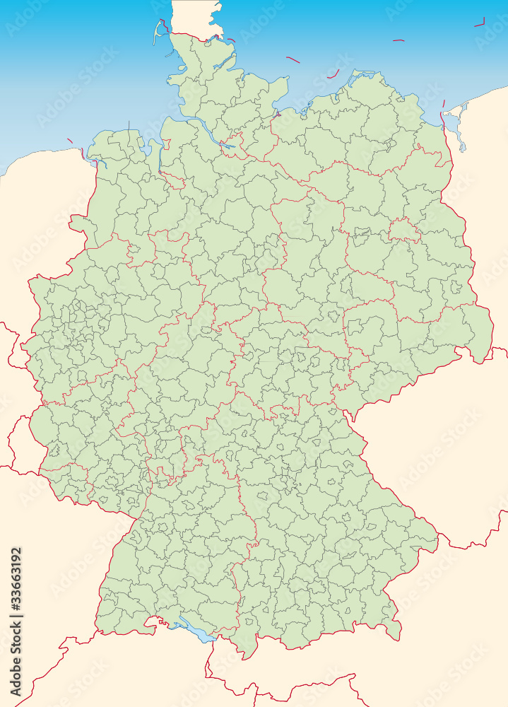 Deutschland Landkreise stumm 40cm x55cm in SVG Stock-Vektorgrafik ...