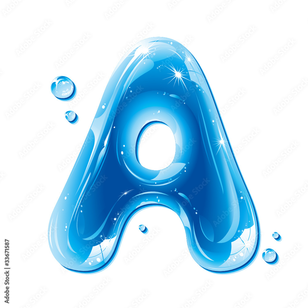 Water Liquid Letter - Capital A Stock Vector | Adobe Stock