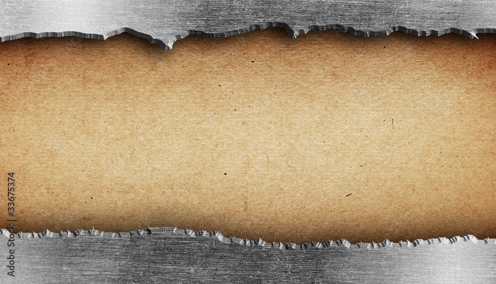 Torn metal texture over old paper Stock Photo | Adobe Stock