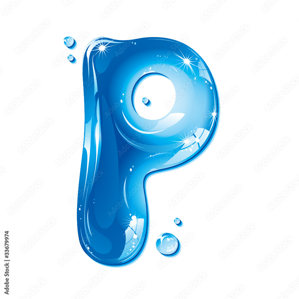 ABC series - Water Liquid Letter - Capital P Stock Vector | Adobe Stock