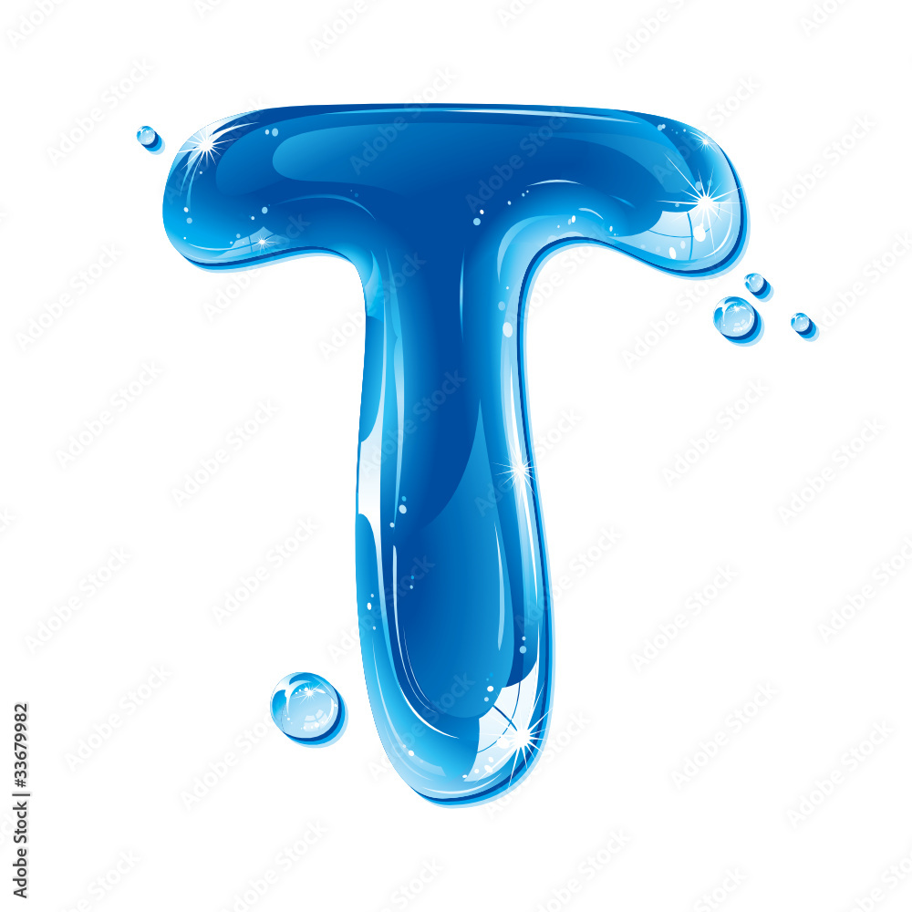 ABC series - Water Liquid Letter - Capital T Stock Vector | Adobe Stock