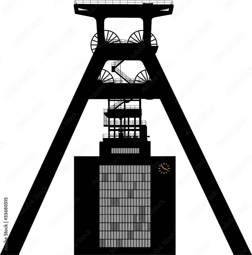 Zeche, Förderturm Stock Vector | Adobe Stock