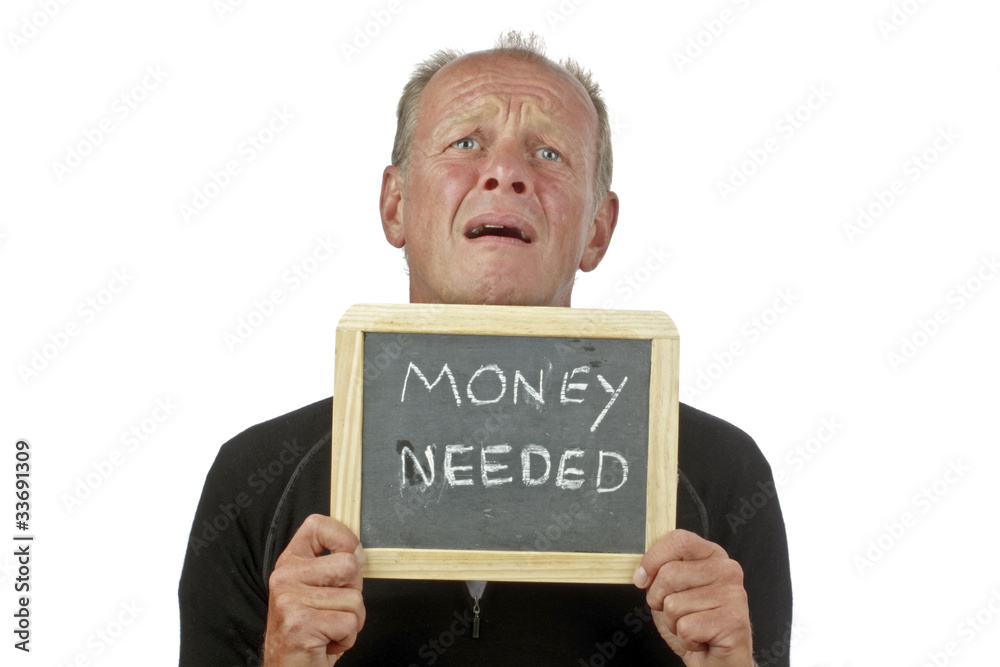 Man begging for money Stock Photo | Adobe Stock