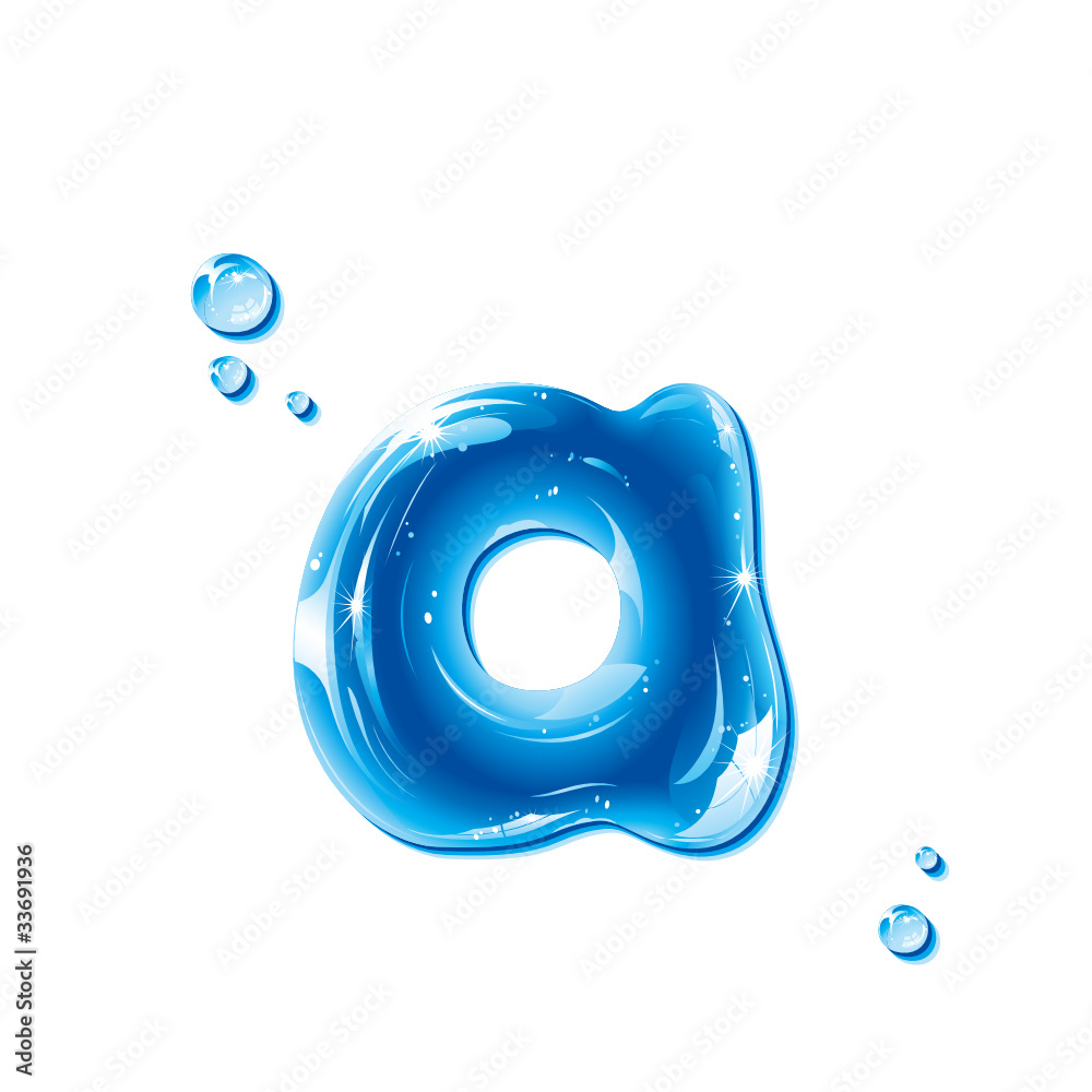 ABC series - Water Liquid Letter - Small Letter a Stock Vector | Adobe ...