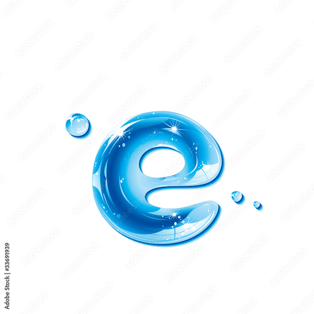 ABC series - Water Liquid Letter - Small Letter e Stock Vector | Adobe ...