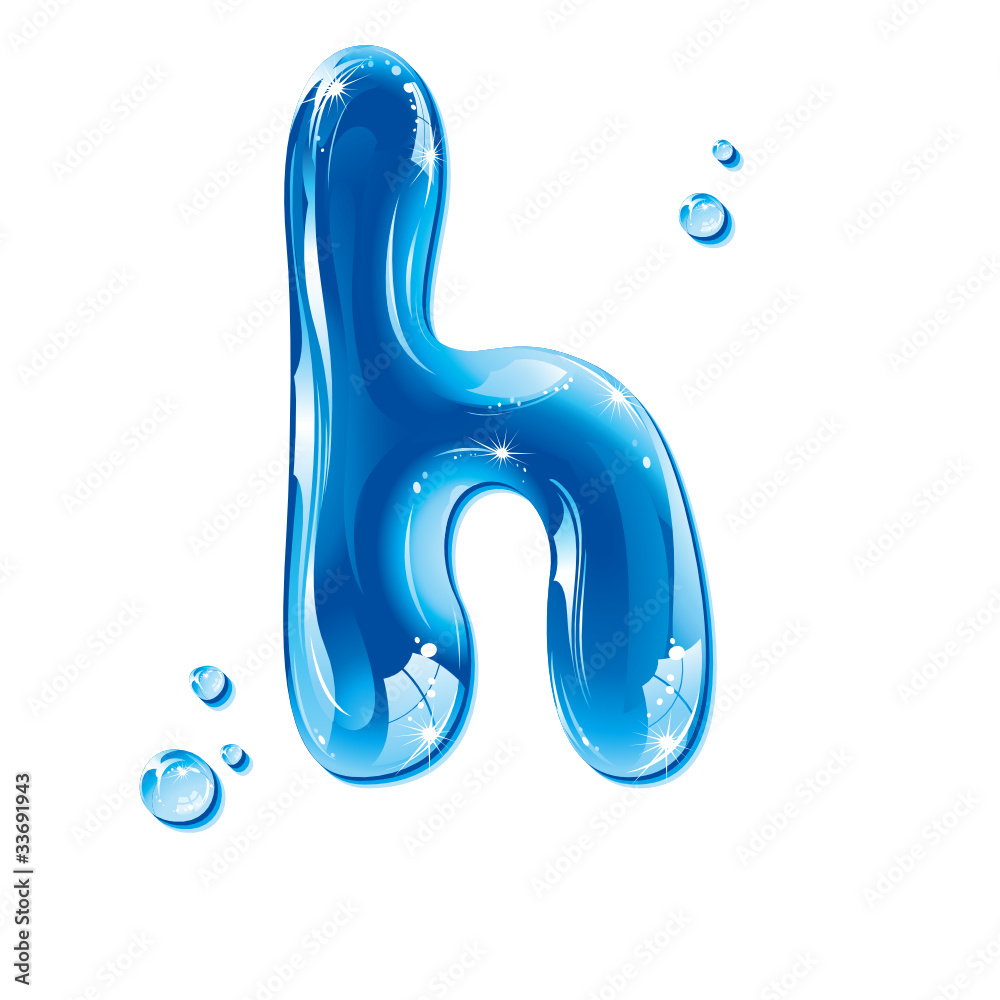 ABC series - Water Liquid Letter - Small Letter h Stock Vector | Adobe ...