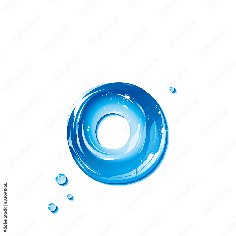ABC series - Water Liquid Letter - Small Letter o Stock Vector | Adobe ...