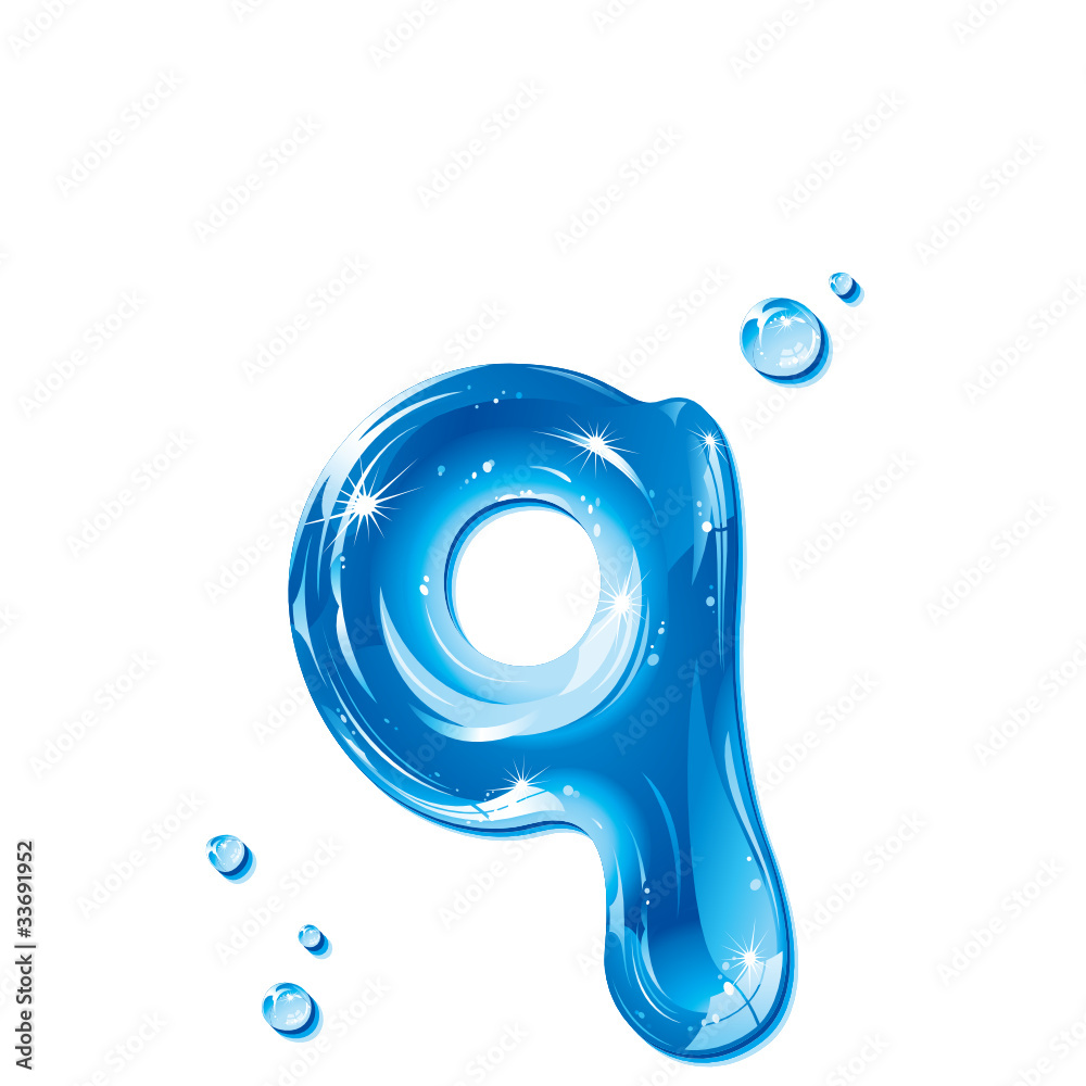 ABC series - Water Liquid Letter - Small Letter q Stock Vector | Adobe ...