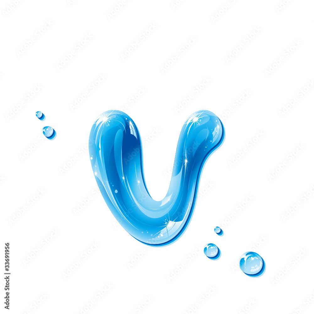 ABC series - Water Liquid Letter - Small Letter v Stock Vector | Adobe ...