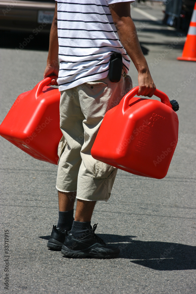 Holding Gasoline Can