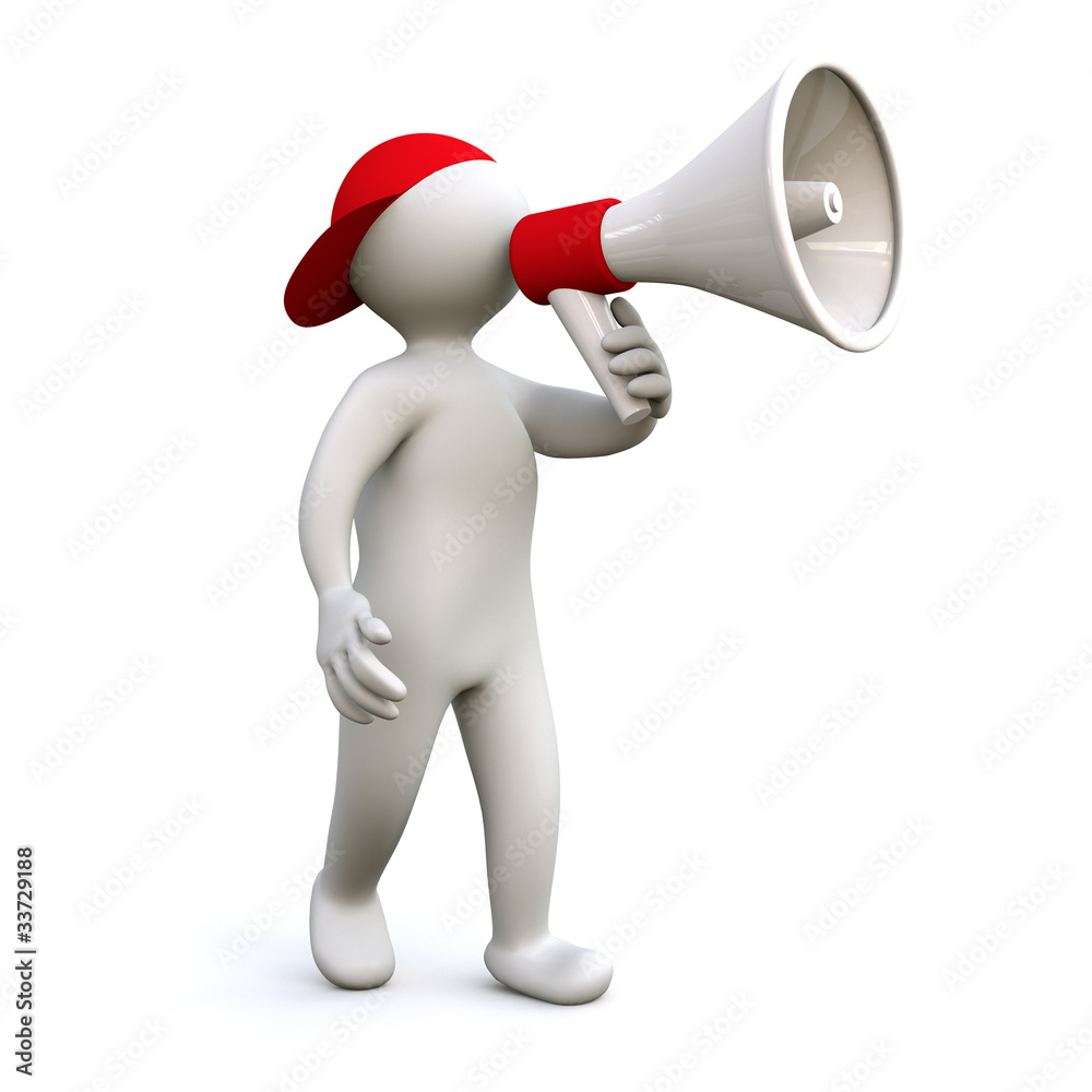 3D Man megaphone Stock Illustration | Adobe Stock