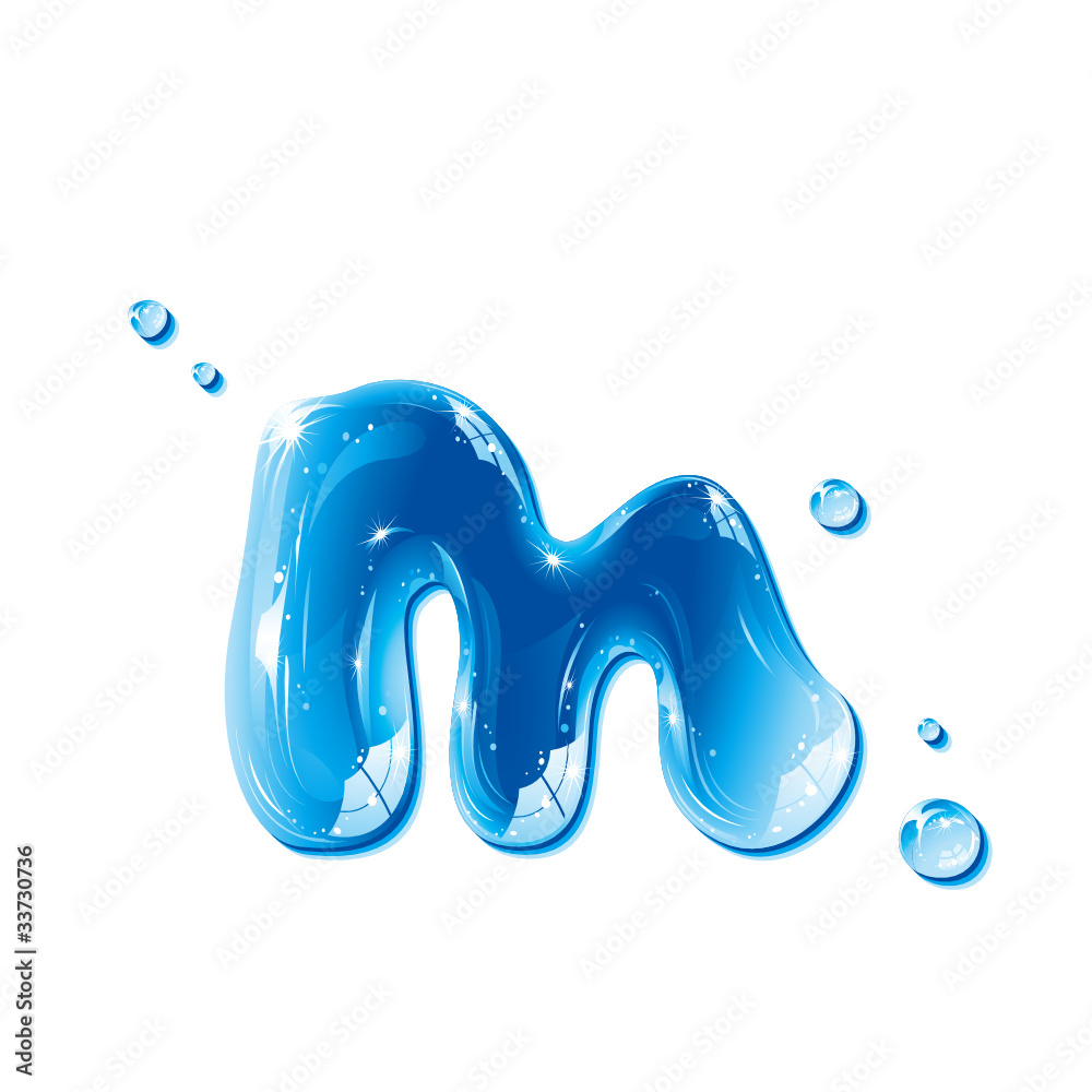 ABC series - Water Liquid Letter - Small Letter m Stock Vector | Adobe ...