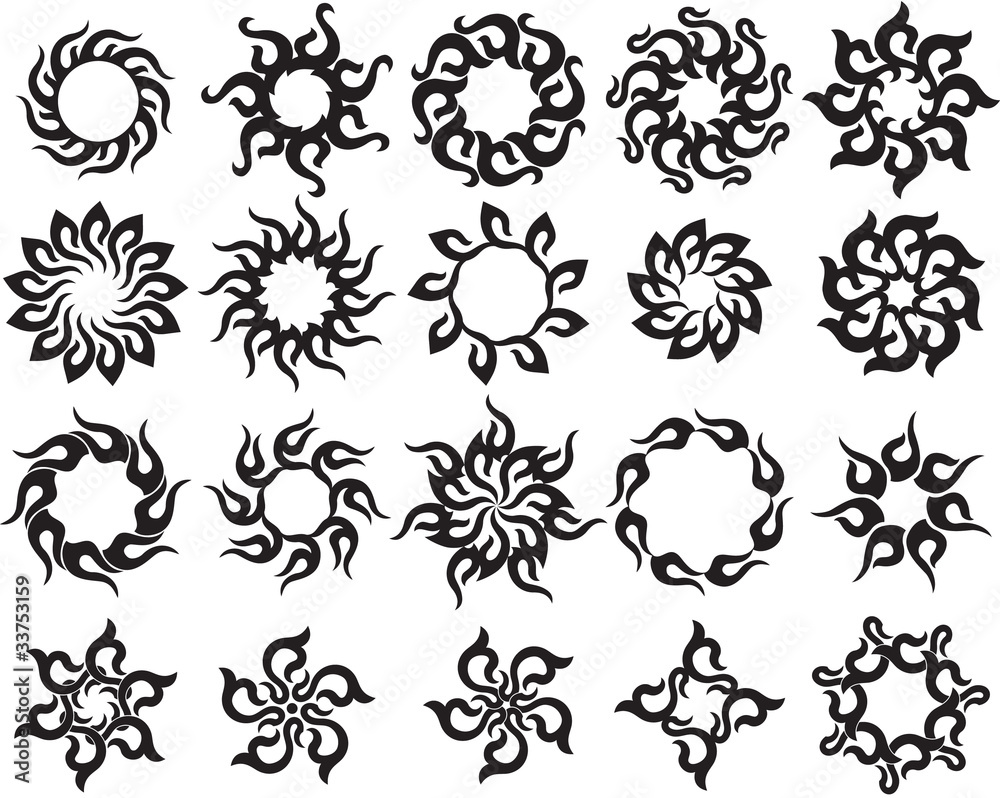 Sun tattoo Stock Vector | Adobe Stock