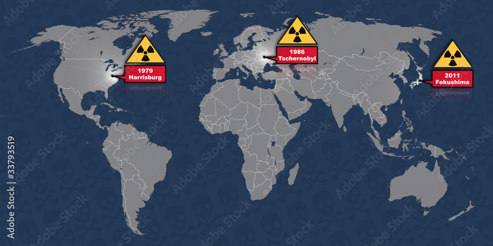 Atomunfall Harrisburg Tschernobyl Fukushima Stock-Illustration | Adobe ...