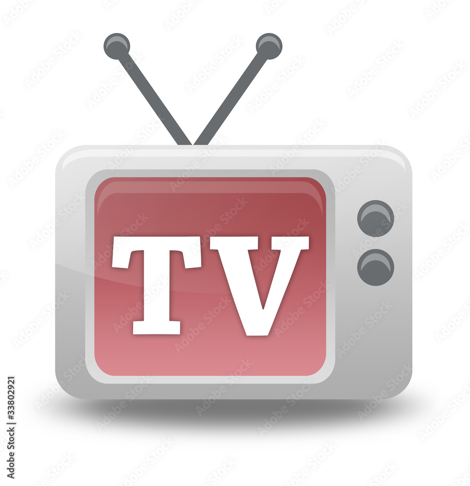 Cartoon-style TV Icon with "TV" wording on screen Stock Illustration ...