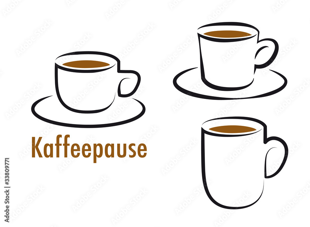 Kaffeepause, Kaffeetassen, Kaffeebecher, Picto Stock-Vektorgrafik ...