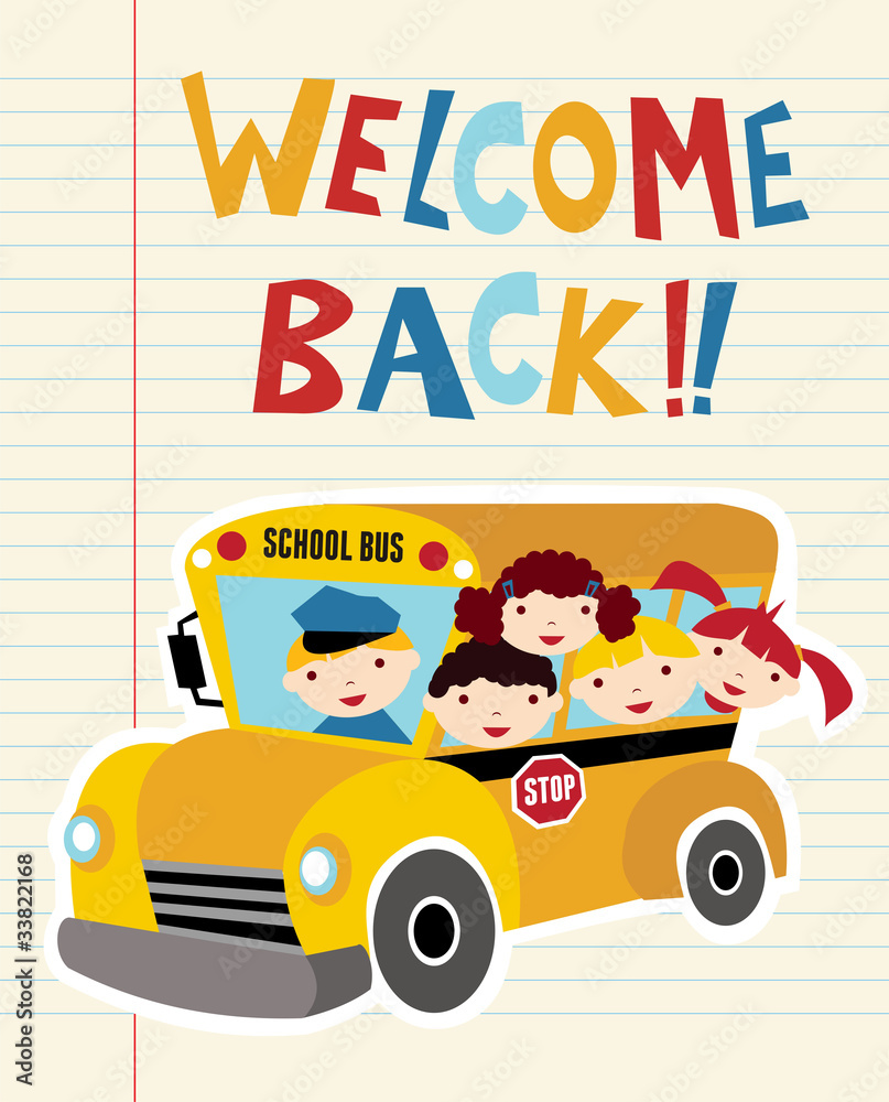 Welcome Back to School bus Stock Vector | Adobe Stock