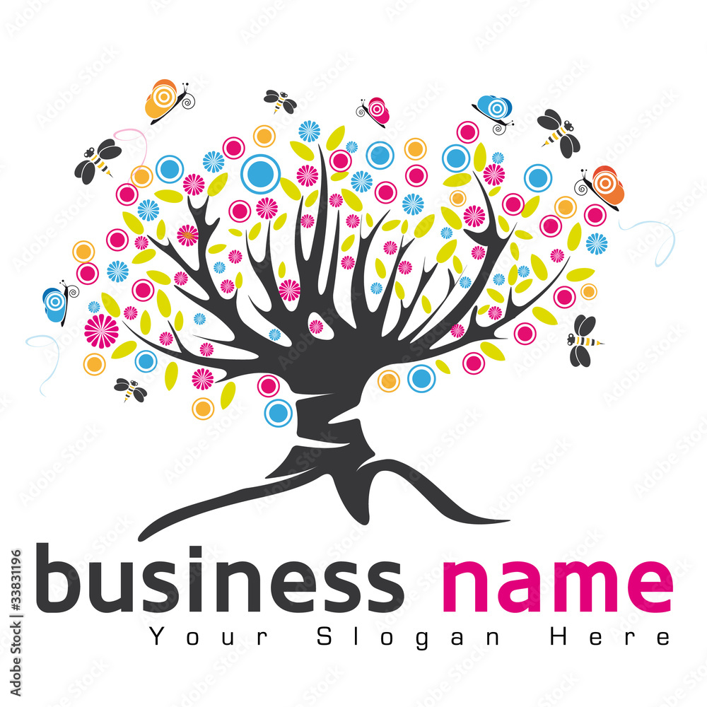 logo arbre design Stock Vector | Adobe Stock