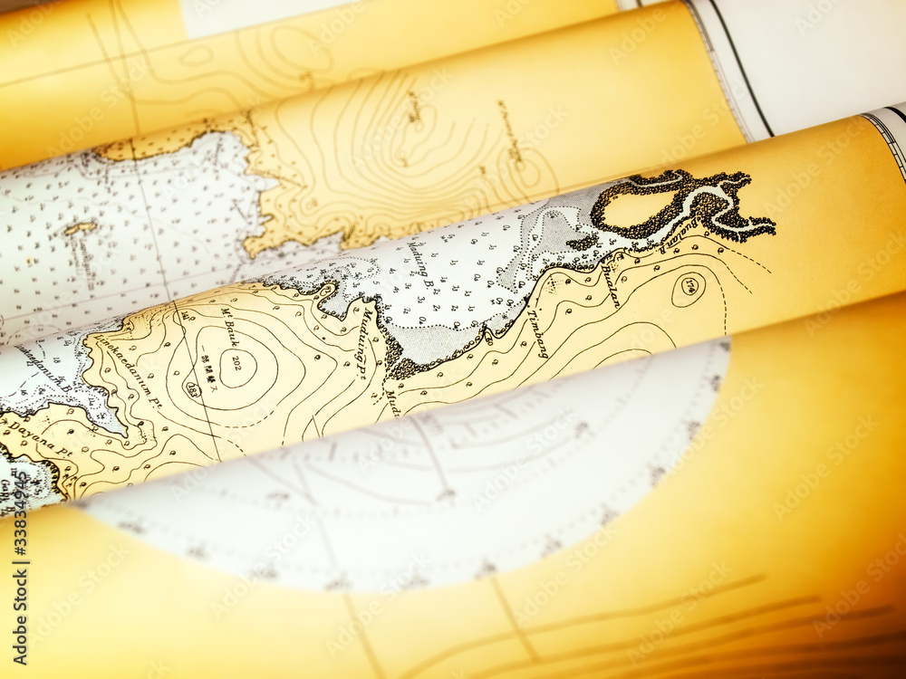 Old nautical chart Stock Photo | Adobe Stock
