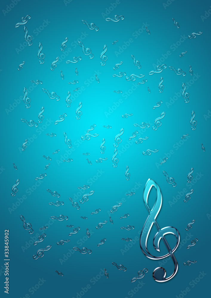 Fragile glass treble clefs. Abstract music background for poster Stock ...