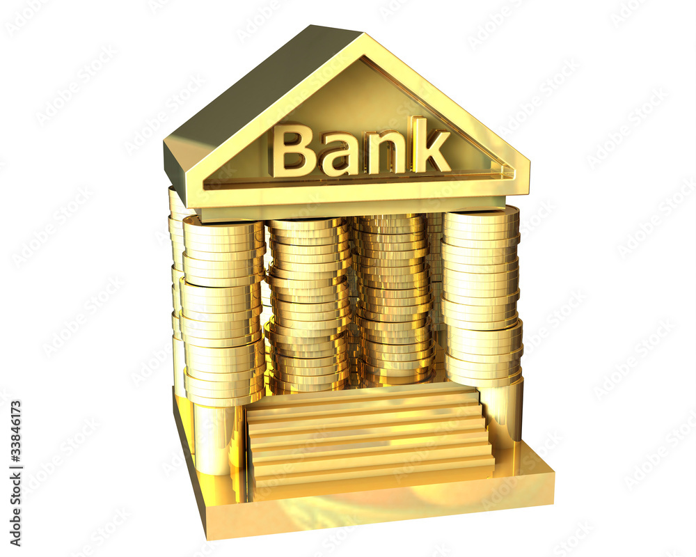 Bank Geld Gold Stock-Illustration | Adobe Stock