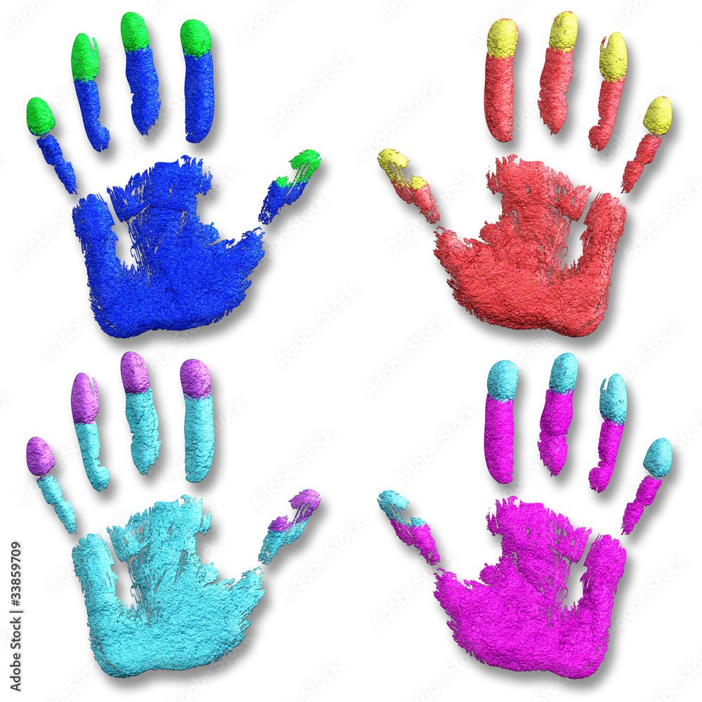 Mano Impronta Digitale a Colori-Hand Finferprint Colors Stock ...