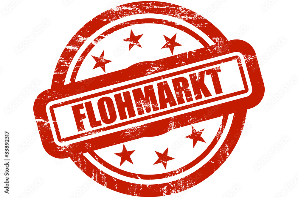 Sternen Stempel rot FLOHMARKT Stock-Illustration | Adobe Stock