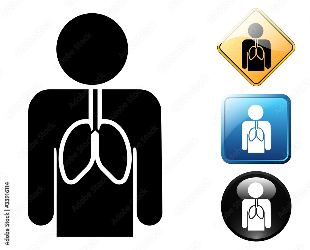 Respiratory system pictogram and signs Stock Vector | Adobe Stock