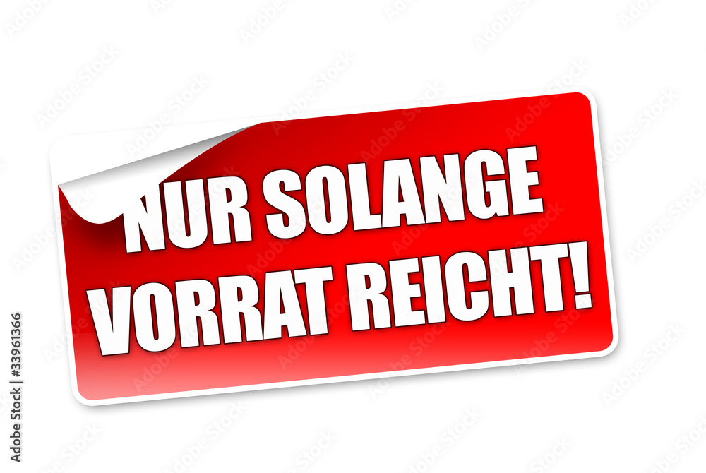 Nur solange Vorrat reicht! Button, Icon Stock-Illustration | Adobe Stock