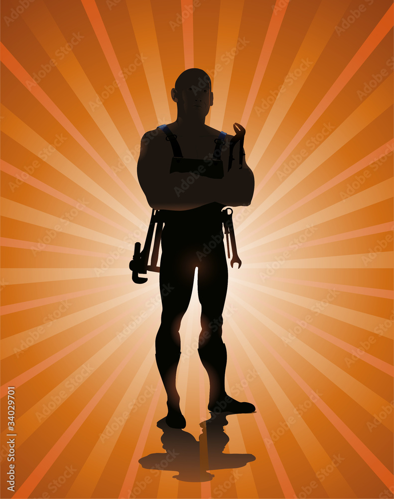 Plumber as a Super Hero Stock Vector | Adobe Stock