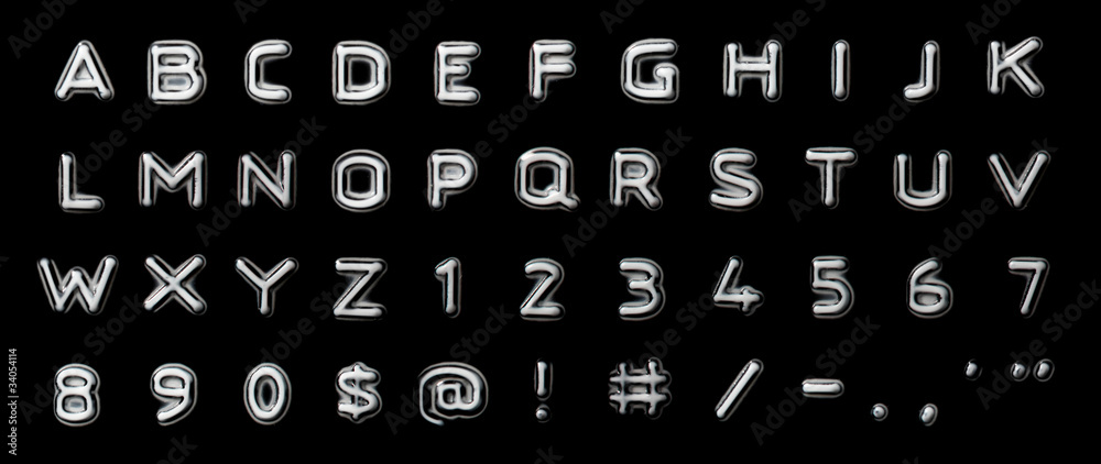 Embossed letter and numbers Stock Illustration | Adobe Stock