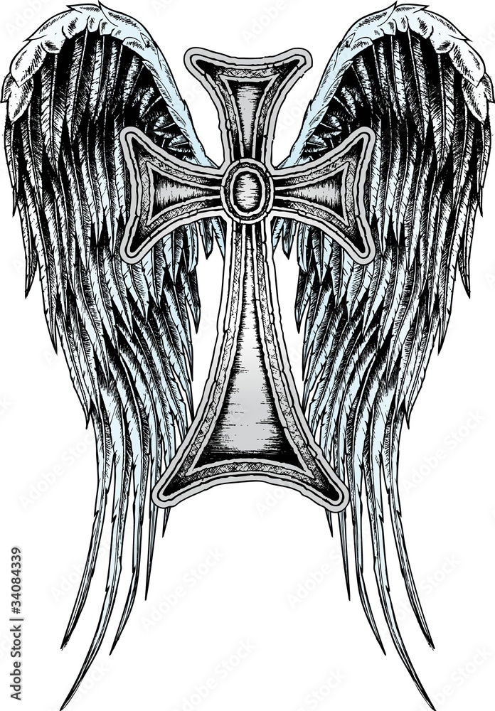 angel cross design Stock Vector | Adobe Stock