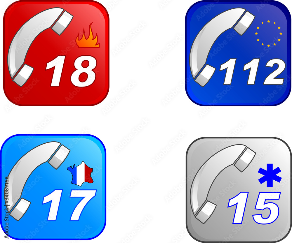 Vecteur Stock numéros urgence | Adobe Stock